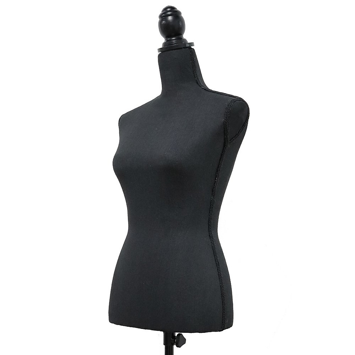 Female Dress Form Mannequin Torso Adjustable Height Mannequin Body with Tripod Stand for Clothing Dress Jewelry Display, Black