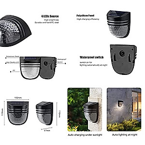 Solar Fence Lights, 6 Pack LED Solar Deck Lights - Waterproof - Easy Installation - Long lasting Battery - Beautiful Lighting Decoration - Amber LED Light, Outdoor Solar Light for Garden, Stairway