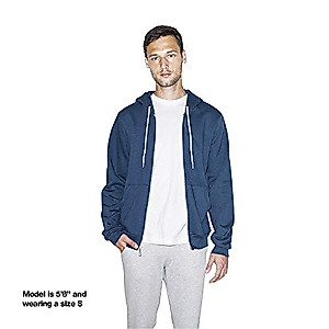 American Apparel Men's Flex Fleece Long Sleeve Zip Hoodie, Sea Blue, 2X-Large