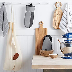 KitchenAid Beacon Two-Tone Non-Slip Oven Mitt Set, Cool Grey/Frost Grey, 5.75"x13", 2 Piece