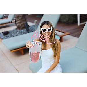 11 Pack Effortless Events Bachelorette Straws, Reusable, Glitter Bachelorette Party Straws, Bride Straws for Bachelorette Party & Diamond Ring Straw