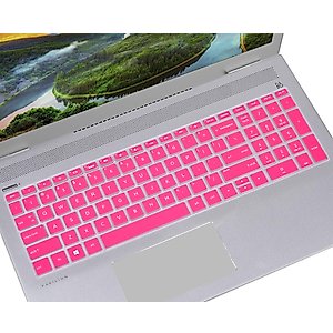 Keyboard Cover for 15.6" HP Laptop 15-DW/DY/CB/CC/CD/BW/BS/EF 15M-BQ/BP/CP 15-dy2703dx/dy2702dx/y5073dx/dy5033dx/dy2173nr/dw0083wm,HP 17.3" Laptop/HP Envy 17t 17M Touch/HP Pavilion 17 Skin-Hot Pink