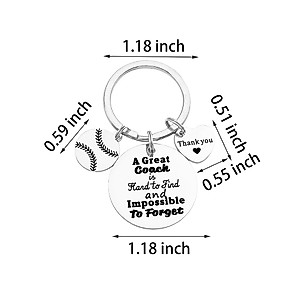 2 Pcs Softball Coach Keychain Softball Coach gifts Great Coach is Hard to Find and Impossible to Forget Keychain Gift for Softball Baseball Coach Baseball coach gifts