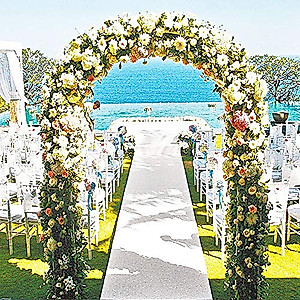 Metal Garden Arbor Wedding Arch 76.8 Inch H x 90.5 Inch W 94.5 Inch H x 55 Inch W Assemble Freely 2 Sizes for Various Climbing Plant Roses Vines Bridal Party Decoration Pergola Arbor (Black)