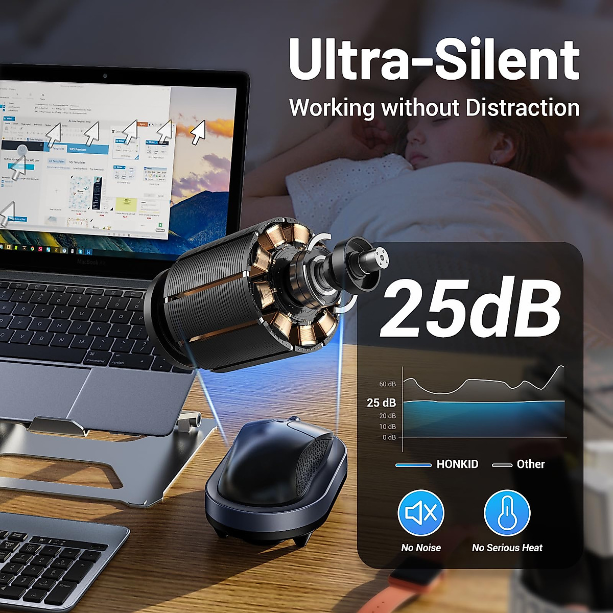 HONKID Undetectable Mouse Mover Jiggler with ON/Off Switch and USB Port Drive-Free,Simulate Physical Automatically Mouse Movement,Prevent Computer Laptop Inactive/Lockdown