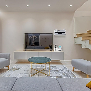 QLQWDNDY WiFi Router Storage Box,Floating Shelf for TV Components TV Box Shelf Thick DVD Player, Wall Hanging Shelf Punching-Free Storage Rack for Set-Top Box Game Consoles for Home