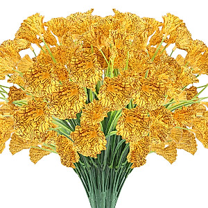 JEMONG 24 Bundles Artificial Flowers Outdoor UV Resistant Fake Flowers No Fade Faux Plastic Plants Garden Porch Window Box Decorating(Fushia)