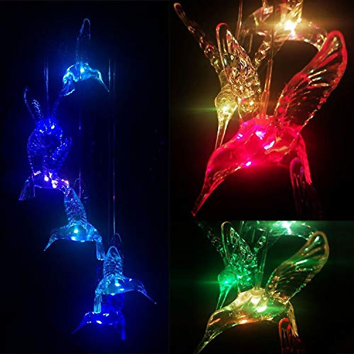 Mother Gift, Gifts for Grandma, Hummingbird Gifts, Hummingbird Wind Chimes Outdoor,Solar Wind Chimes, Gifts for mom, Birthday Gifts for Women, Garden Gifts, Garden Decor, Yard Decor