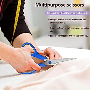 GMMA 3Pcs office scissors for desk scissors all purpose 8 inch craft scissors for adults teacher student Scissors for Office Home School Sewing Fabric Craft Supplies (Opal Blue, Grey, Purple)