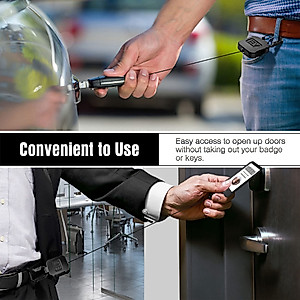 ELV Retractable ID Badge Holder, Retractable Keychain Badge Reel, Heavy Duty Metal Body, Strong Dyneema Cord, Carabiner and Key Chain, 30 inch Wire Extension, Hold Up to 15 Keys and Tools [1 Pack]