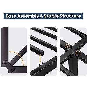 FSCHOS Bed-Frame-Queen, 14 Inch Metal Platform Bed-Frame No Box Spring Needed, Heavy Duty, Easy Assembly, Noise Free, Black