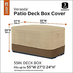 Classic Accessories Veranda Water-Resistant 55 Inch Patio Deck Box Cover, Patio Furniture Covers