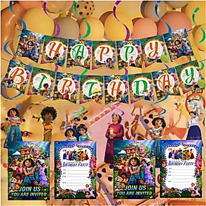 BNFUO 16 Pcs Encanto Party Favor Invitations Cards for Magic Movie Themed Birthday Party Decorations