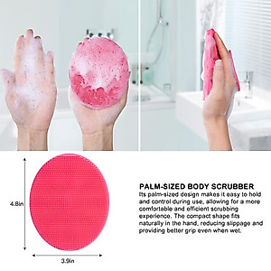 Food-grade Soft Silicone Body Cleansing Brush Shower Scrubber, Gentle Exfoliating and Massage for all Kinds of Skin (Pack of 4)