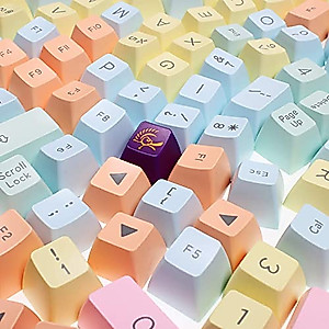 Ducky Cotton Candy SA Keycaps 108 ABS Doubleshot Set Keyboards or MX Compatible Standard Layout - 108 SA Type Keycap Set - (Cotton Candy)