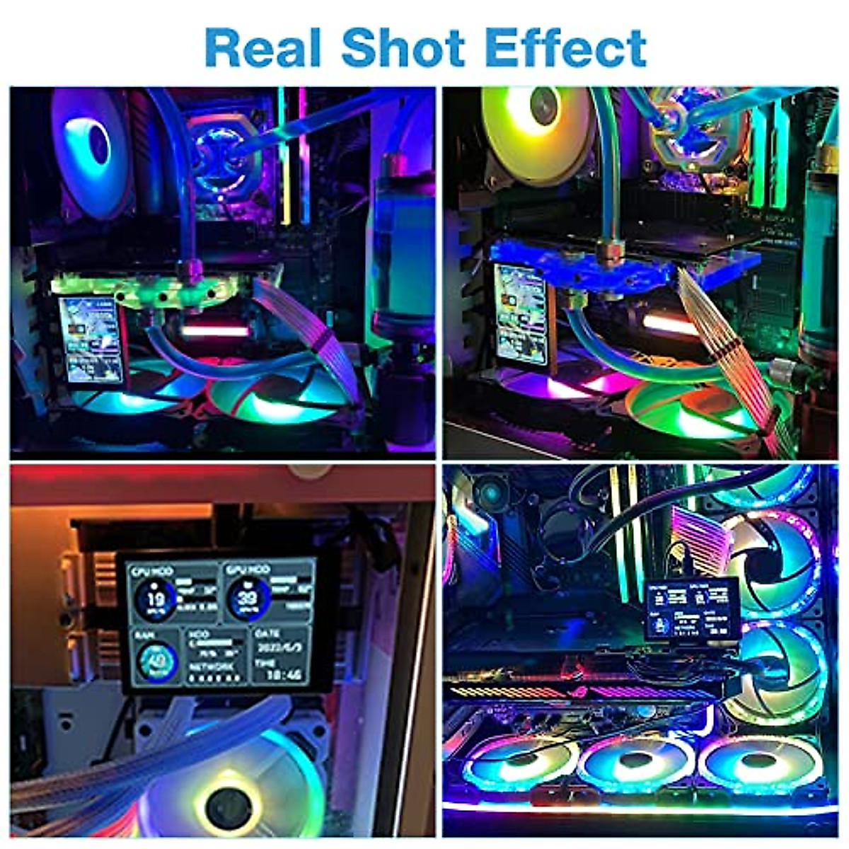 GOWENIC 5in IPS USB Screen, PC Temperature Display AIDA64 PC CPU Data Monitor PC Sensor Panel Display Temperature Monitor, PC Sensor Panel Display Computer Monitor