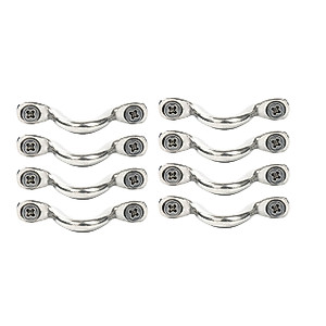 Amarine Made Pack of 8 Stainless Steel Bimini Boat Top PAD Eye, Eye Straps, Tie Down, Kayak Deck Loops, Tie Down Anchor Point, footman's Loop for Kayak Canoe Rigging