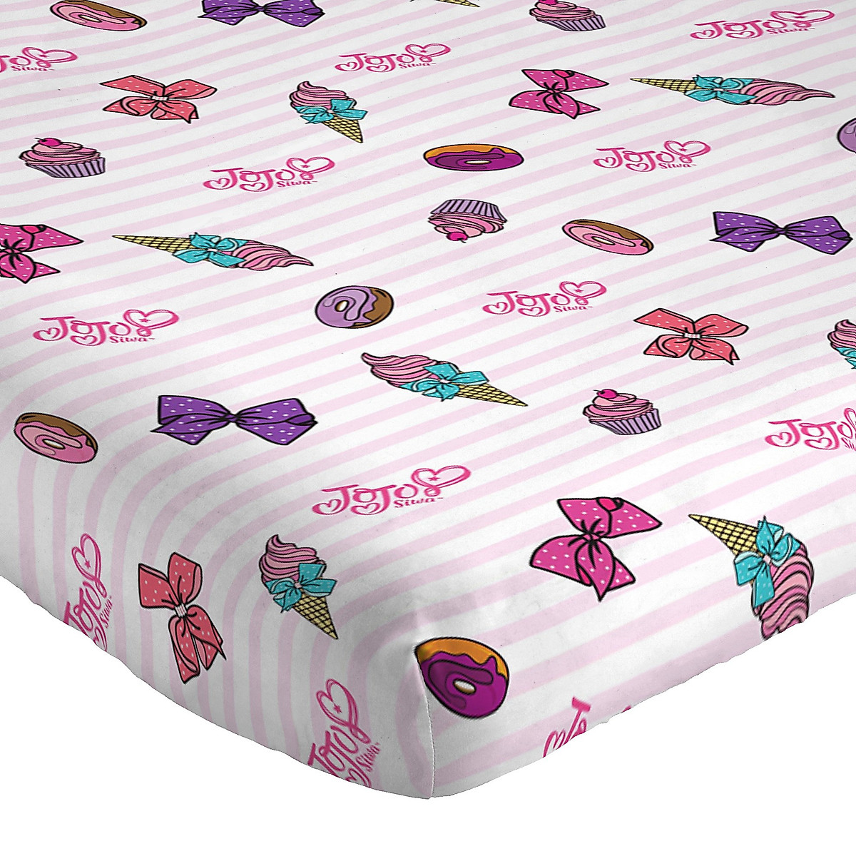 Nickelodeon JoJo Siwa Sweet Life Pink/White 4 Piece Full Sheet Set