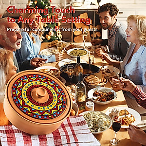 Mexican Terracotta Tortilla Warmer Thanksgiving, Authentic Terra Cotta Tortilla Holder w Warmer Cloth, Natural Clay Heater & Tortillero - Hold 8 inch Flour Tortillas, Warmer for Roti Bread Pancakes