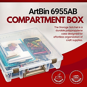 ArtBin 6955AB Super Satchel 1-Compartment Box, Translucent Clear