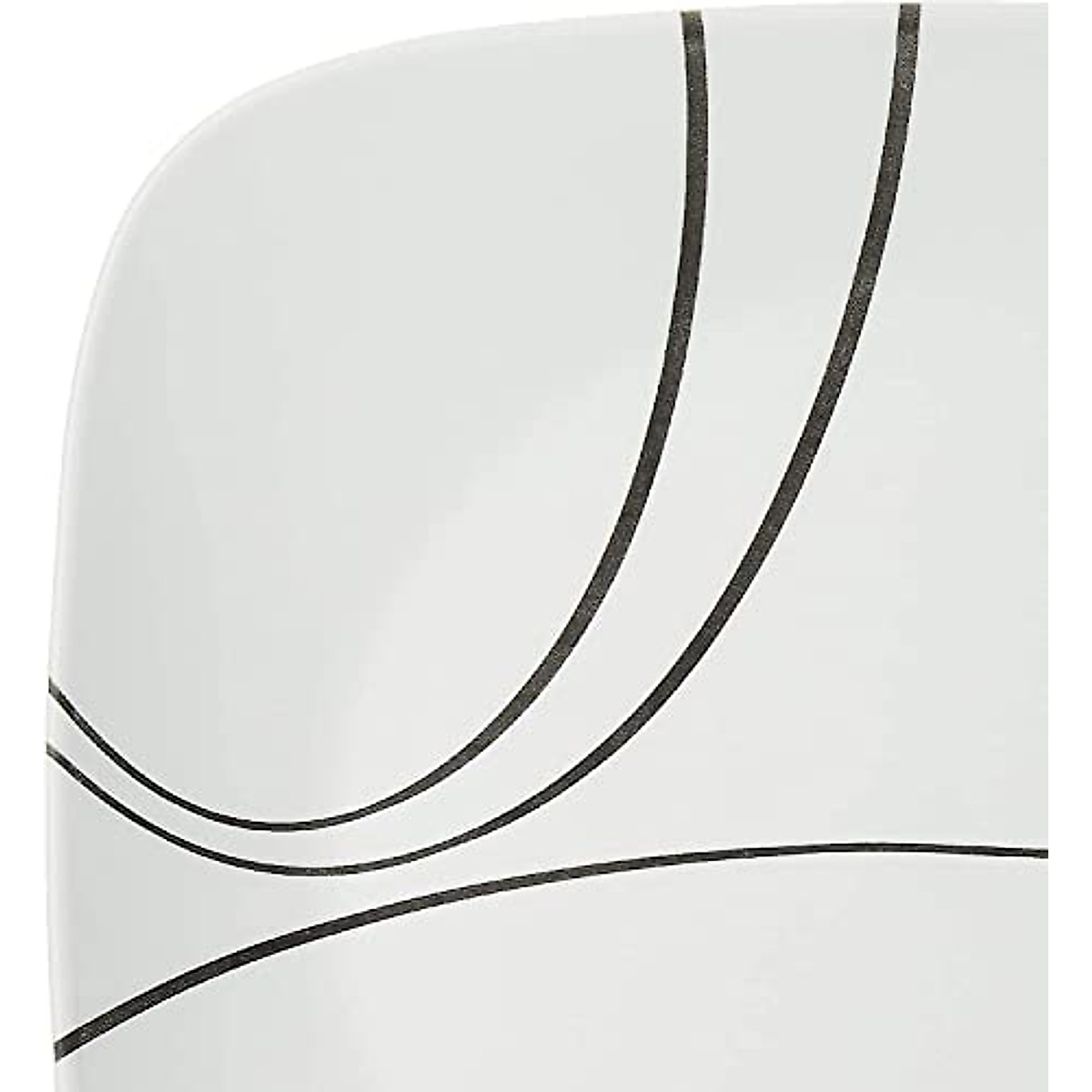 Corelle Vitrelle 6-Piece Dinner Plates Set, Triple Layer Glass and Chip Resistant, Lightweight Square 10-1/2-Inch Plates, Simple Lines