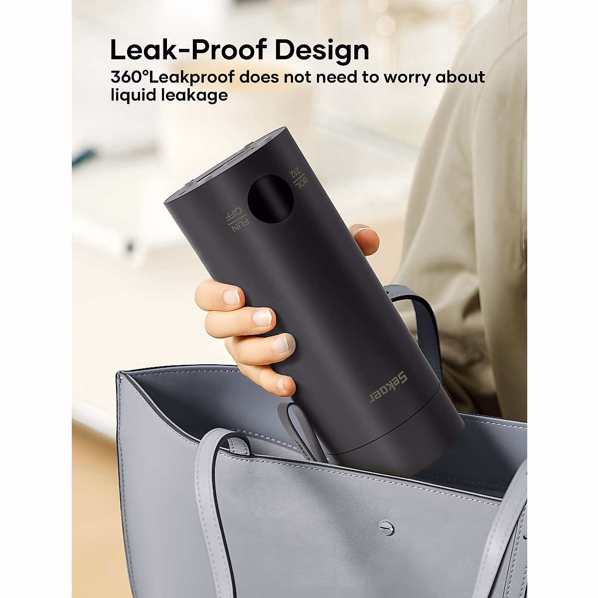 Sekaer Small Travel Portable Electric Kettle, Mini Tea Kettle Hot Water Boiler, 0.5L & 500Watts, with 4 Variable Presets and 304 Stainless Steel, SKE-850B