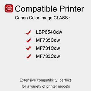 3 Pack 046H C/M/Y Toner Cartridge: Compatible 046H CRG046H 1253C001 1252C001 1251C001 Toner Cartridge Replacement for Canon Color Image Class LBP654Cdw MF735Cdw MF731Cdw MF733Cdw Printer