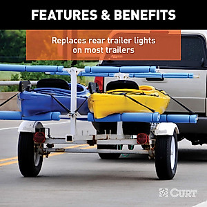 CURT 53440 Passenger-Side Combination Replacement Trailer Light, Stop Tail Turn