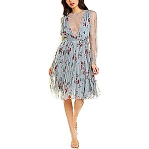 Valentino Womens Silk Mini Dress, 40 Multi-Colored