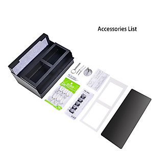 MODorlia Wall Key Holder and Mail Organizer, with Independent Hidden Space (with Hidden Lock), Including Wallet Holder, Message Board, Letter Storage Space, Equipped with 11 Hooks.