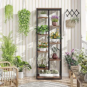 Tribesigns 70.8 Inch Tall Bookshelf, 8-Tier Industrial Open Bookcase, Metal Etagere Bookcase Storage Display Shelf Unit for Living Room Bedroom Home Office (1)