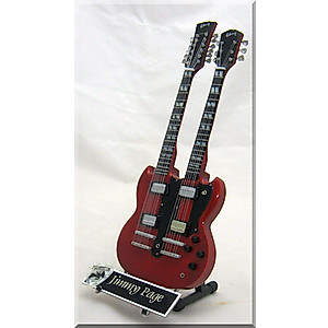 Jimmy Page Miniature Guitar Doubleneck w/ Guitar Pick