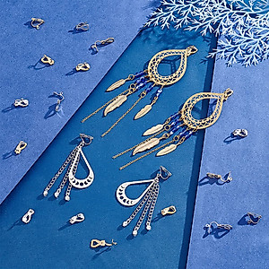 UNICRAFTALE 20pcs Stainless Steel Clip-on Earrings Painless Ear Clip Non-Pierced Ears Golden Stainless Steel Color Clip-on Earring Converter Components DIY Earring 12mm Long