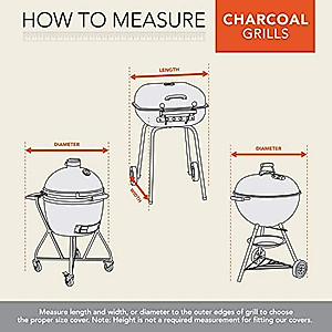 Modern Leisure 2974 Chalet Walk-A-Bout Charcoal Grill Cover (21.5 L x 21.5 D x 14.5 H inches) Water-Resistant, Black