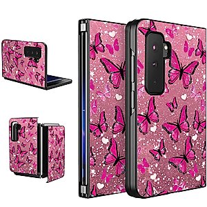 RYUITHDJP for Microsoft Surface Duo 2 Case 8.3" Butterflies Girl Design for Microsoft Surface Duo 2 Phone Case Stylish Shockproof Cover