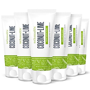 Schmidt's toothpaste With Vitamins and Botanical Extracts, Coconut + Lime, Helps Whiten Teeth, Fluoride Free 4.7 oz 6 Count