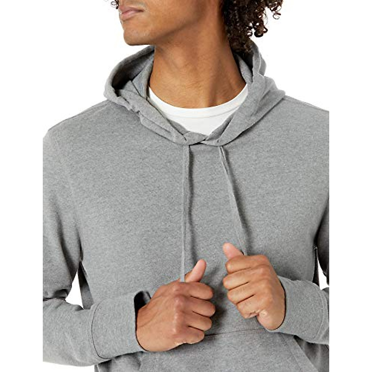 Amazon Essentials Men's Lightweight French Terry Hooded Sweatshirt, Charcoal Heather, Medium