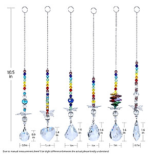 Crystals Ball Prisms Sun Catcher for Window Rainbow Maker with Butterfly Hanging Ornament for Home,Office,Garden Decoration, Pack of 6 Gift for Mother and Friend