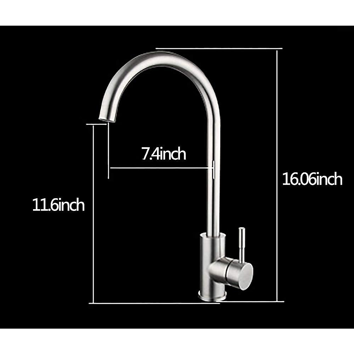 Faucet Bathroom Kitchen Faucet Lead-Free Stainless Steel Brushed Nickel,Bar Sink Faucet Tap Small Mini Kitchen Bath Faucet Farmhouse Vanity Sink Lavatory Single Hole Faucets,External Welding ( Size :