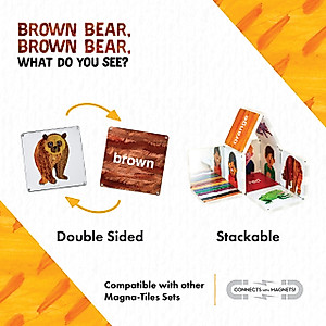 CreateOn Magna-Tiles Brown Bear, What Do You See? (The Very Hungry Caterpillar) Set, Eric Carle Books for Kids’ Building Toys, Magnet-Tiles Toys for Ages 3+, 16 Pieces