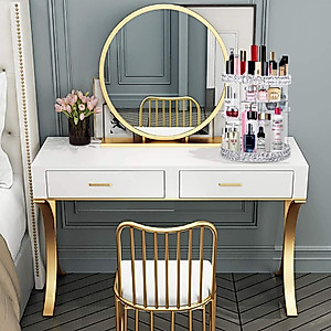 V-HANVER 360 Rotating Makeup Organizer Perfume Organizer with 8 Adjustable Layer Clear Cosmetic Storage Display Case Large Capacity Acrylic Beauty Organizer for Vanity Countertop or Bedroom Dresser