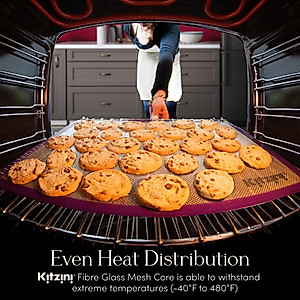 Kitzini Macaron Silicone Baking Mats. 2 Half Macaron Mats. BPA-Free Cookie Sheet. Non Stick Macaron Baking Mat. Professional Grade Silicon Baking Mat. Perfect for Macarons, Macaroons, Pastry & Cookies