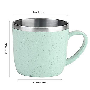 Stainless Steel Wheat Straw Cup Thermal Flasks Insulation Water Coffee Juice Milk Mug Stainless Steel Color Insulated Coffee Cup Camping Wheat Straw Cup Wheat Cup(03)