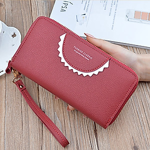 LCLWIN Lifecool RFID Wallets for Women PU Leather Blocking Zip Phone Case