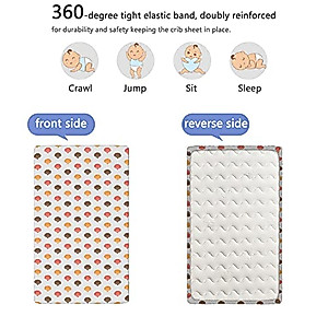 Seashells Themed Fitted Crib Sheet,Standard Crib Mattress Fitted Sheet Ultra Soft Material-Baby Sheet for Boys Girls,28“ x52“,Multicolor