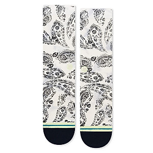 Stance Paizley Crew Socks (Large, Vintage White)