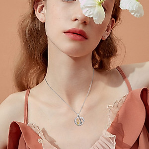 TUGHRA Giraffe Necklace 925 Sterling Silver I Love You Forever Giraffe Pendant Necklaces Xmas Jewelry Gifts for Women Daughter Mom friend Birthday Motherës Day Present