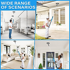 18FT Reach Light Bulb Changer for High Ceilings,12FT Telescopic Extension Pole for High Ceilings and Recessed Lights,High Reach Light Bulb Changer with Baskets and Suction Cup,Light Bulb Removal Tool