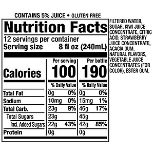 Snapple Kiwi Strawberry, 16 fl oz recycled plastic bottle, 6 pack