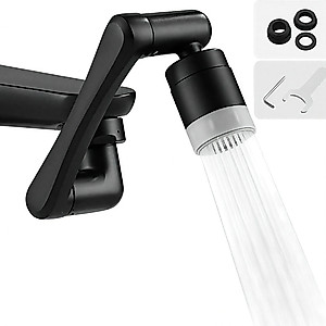 Generic ZYHS-PRO2 1440 Swivel Faucet Aerator, Alloy Sink Faucet Extender with 2 Patterns of Splash Proofing for Eye/Hair/Face Wash